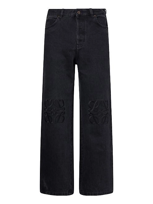 Loewe Anagram-embroidered Denim Jeans - Black