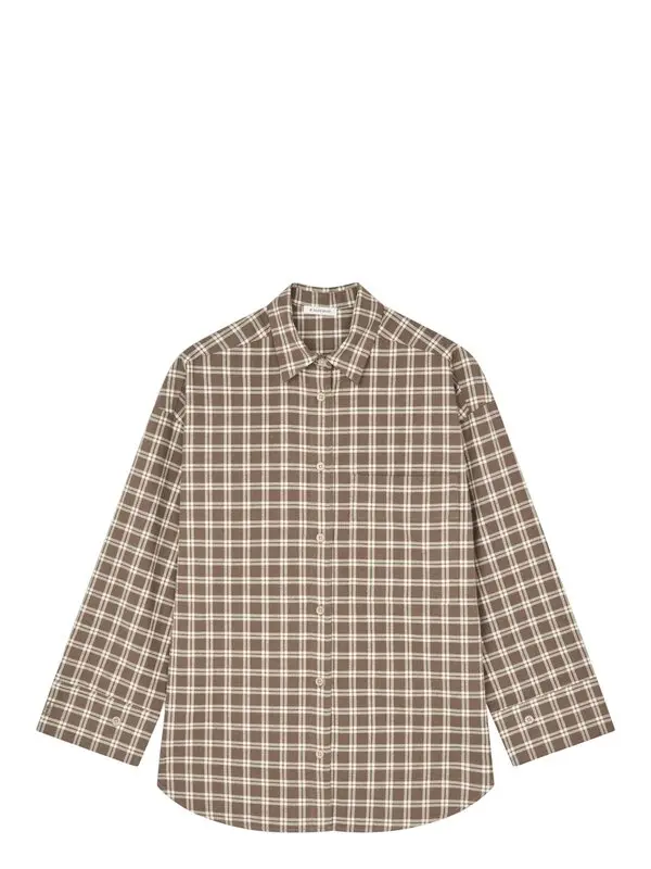 BY MALENE BIRGER Derris Flannel Organic Cotton Shirt - Fosil