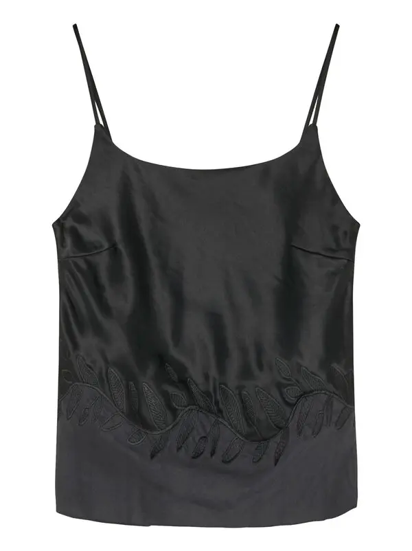 BY MALENE BIRGER Janina Satin Top - Black