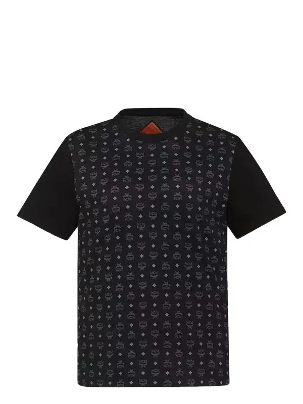 Mcm Monogram-print Panelled T-shirt - Black