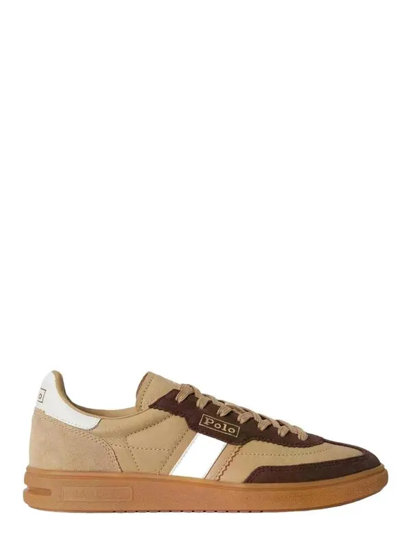 Polo Ralph Lauren Bedford Leather Sneakers With Side Stripes - Neutrals