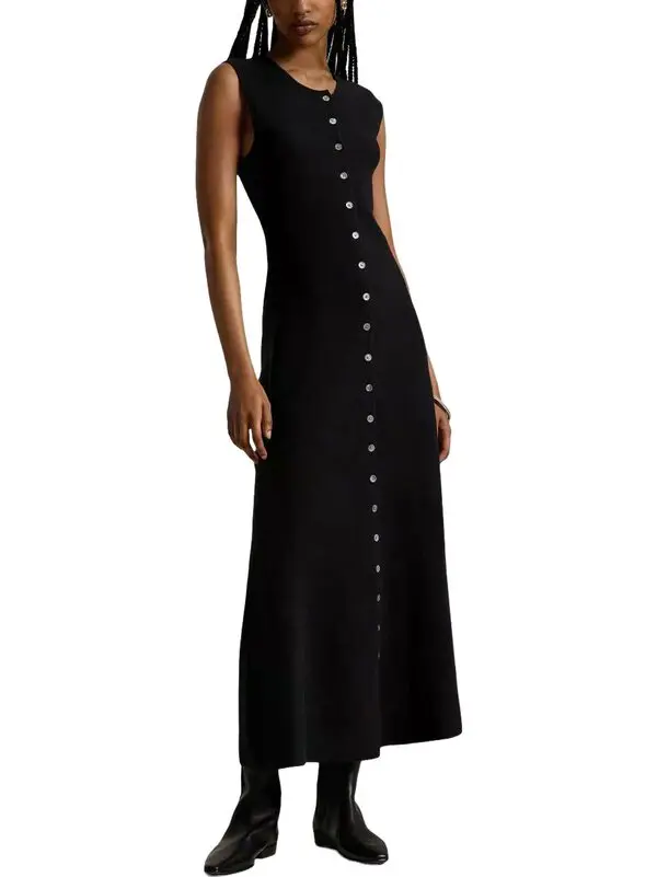 Polo Ralph Lauren Sleeveless Buttoned Midi Dress - Black