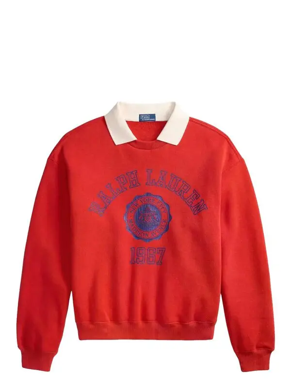 Polo Ralph Lauren Crest-print Layered-collar Sweater - Red