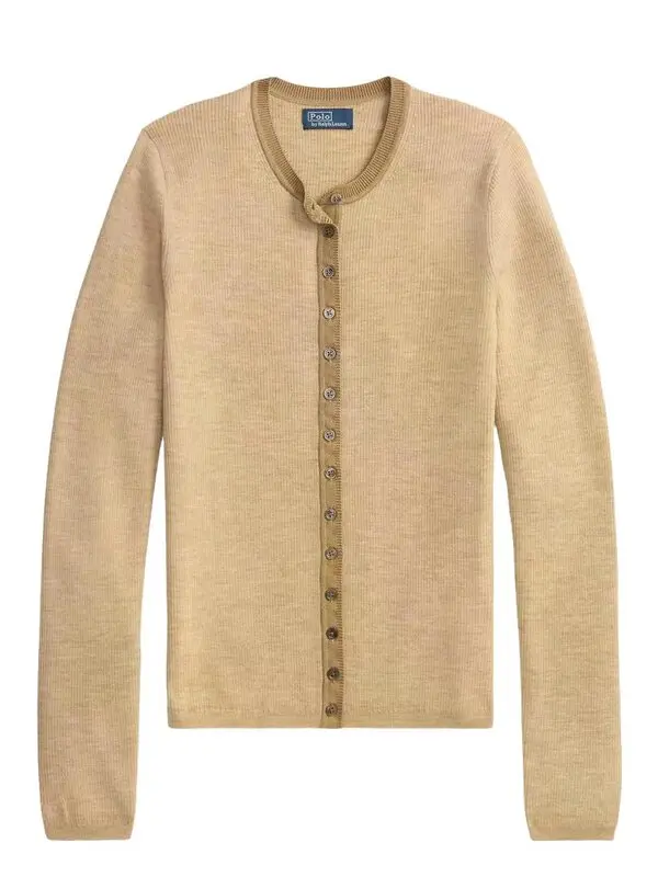 Polo Ralph Lauren Buttoned Ribbed-knit Cardigan - Neutrals