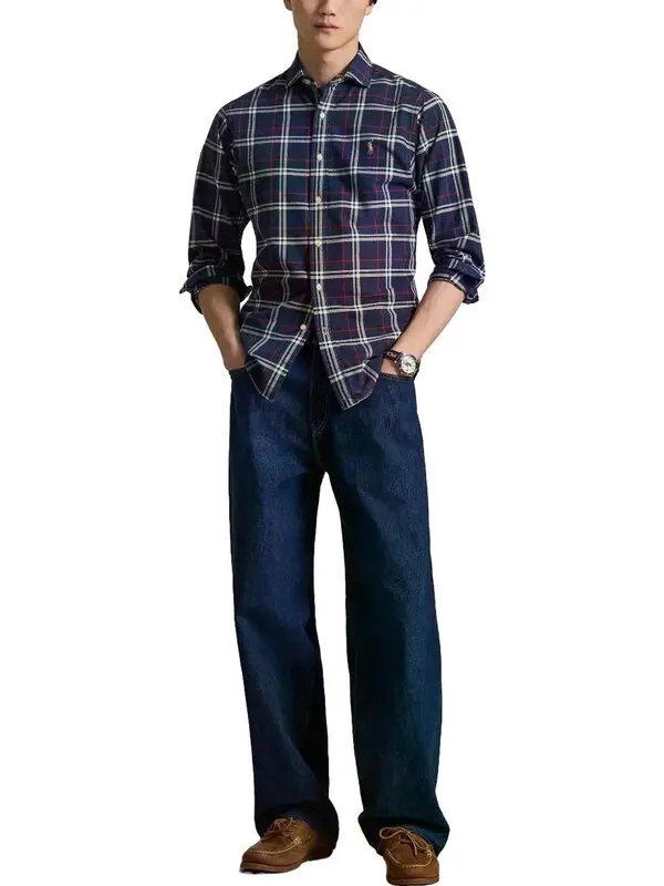 Polo Ralph Lauren Check-print Long-sleeve Shirt - Blue