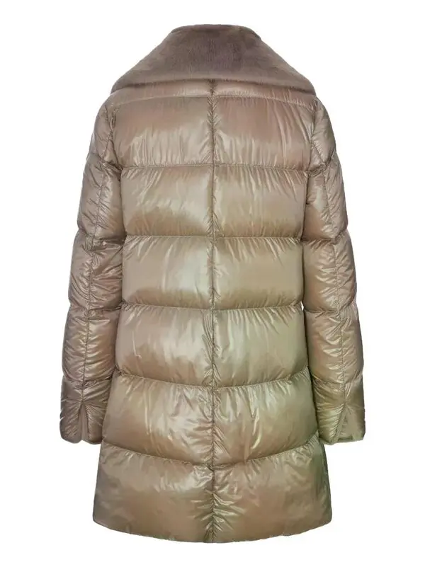 Herno Faux-fur Collar Quilted Jacket - Neutrals