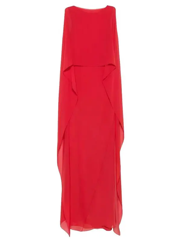 CORTANA Galea Cape-style Draped Maxi Dress - Red