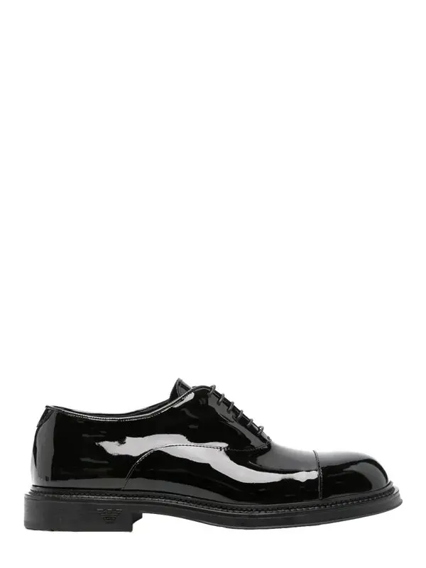 Emporio Armani Patent-leather Oxford Shoes - Black