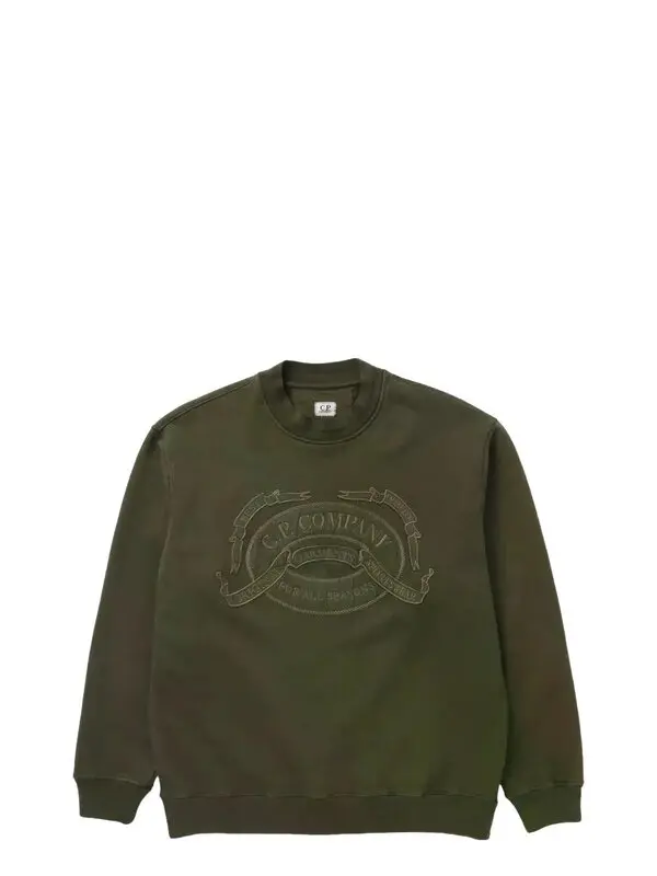 C.P. COMPANY Embroidered-logo Sweater - Green