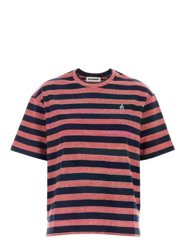 JIL SANDER Logo-embroidered Striped T-shirt - Blue