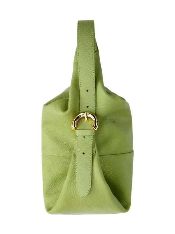 COCCINELLE Grained Leather Shoulder Bag - Green