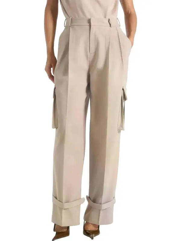 Manière De Voir Danielle Tailored Pleated Cargo Trousers Beige - Neutrals