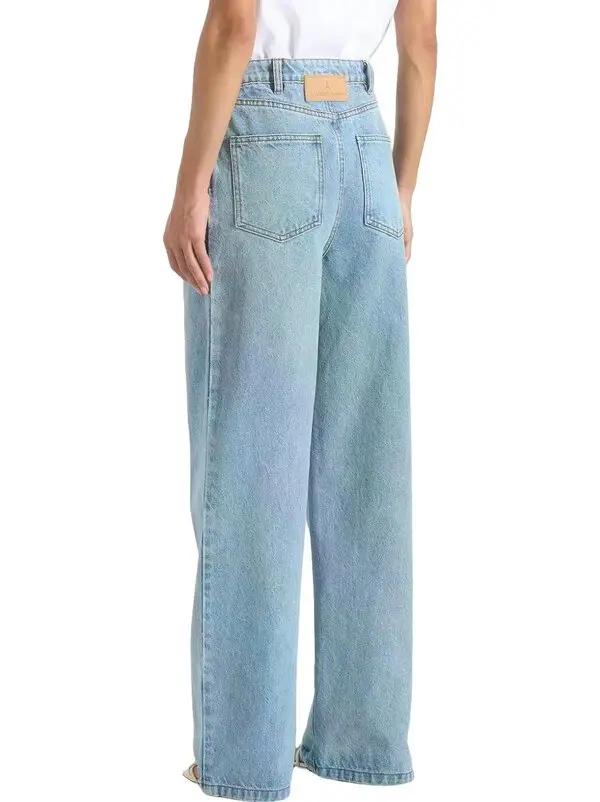Manière De Voir Lucy In Mid Twin Pleat Wide-leg Denim Jeans - Blue
