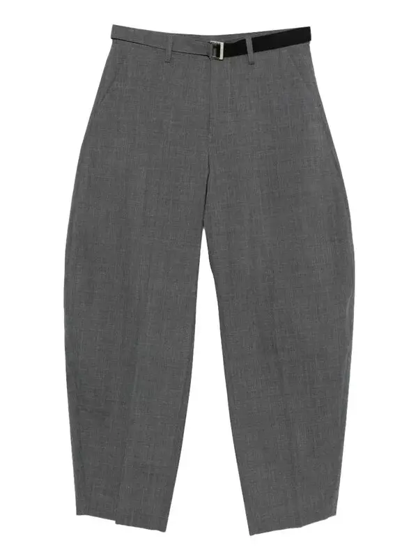Sacai Belted Pleated Trousers - Grey