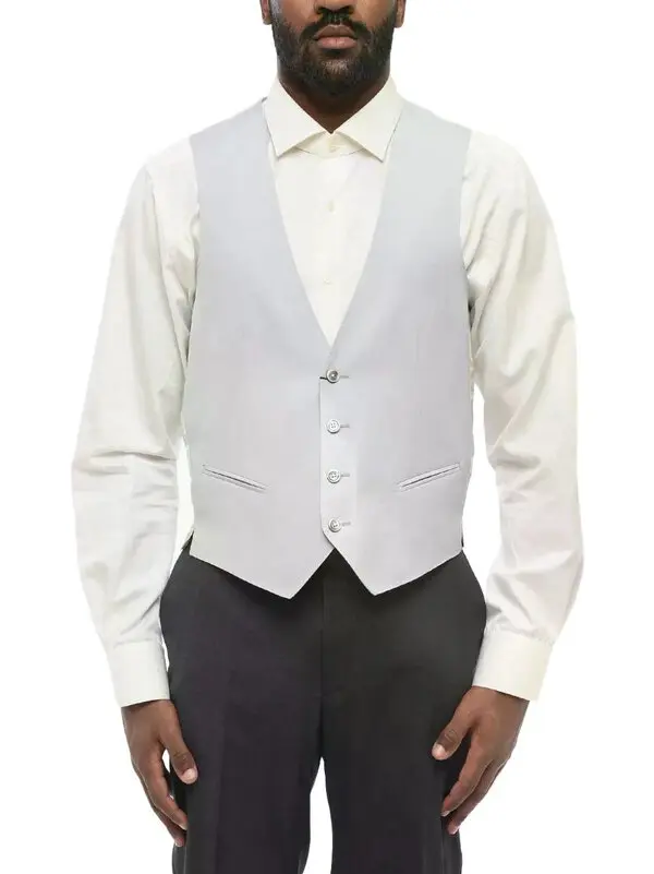 Corneliani Single-breasted Wool Waistcoat - Grey