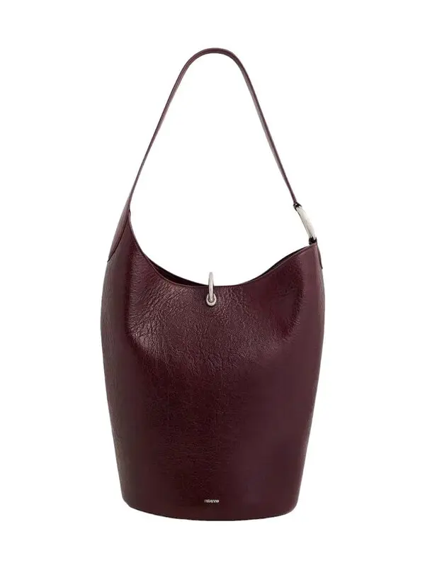 Rabanne Ring Leather Tote Bag - Red