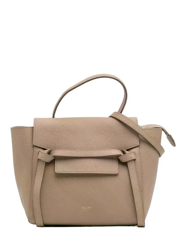 Celine 2019 Nano Grained Calfskin Belt Bag Satchel - Brown