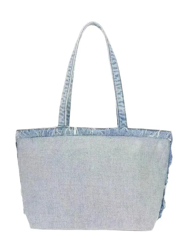 Alexander Wang Logo-embossed Frayed Tote Bag - Blue