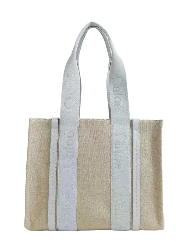 Chloé Woody Logo-embroidered Tote Bag - Neutrals