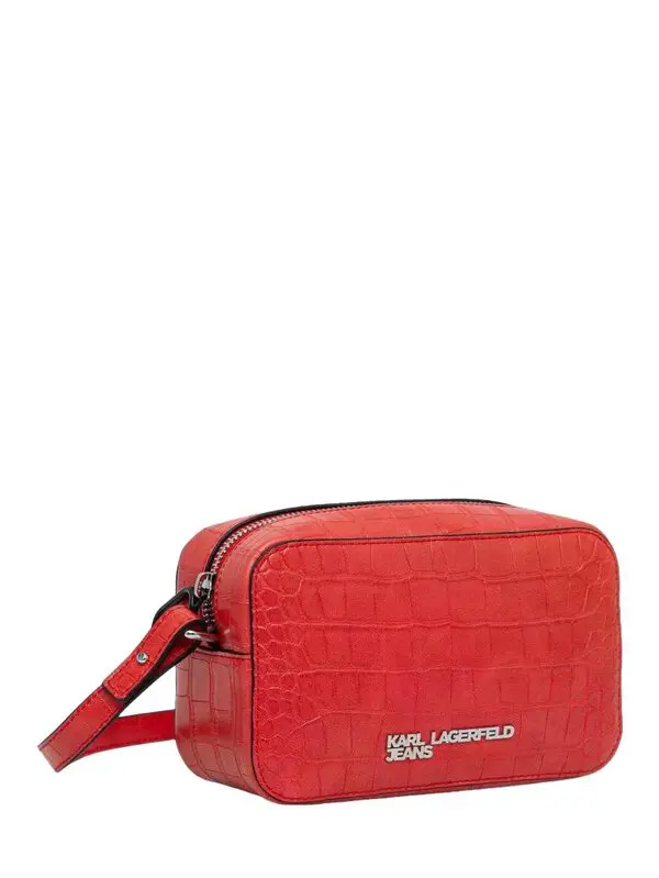 Karl Lagerfeld Croc-effect Crossbody Bag - Red