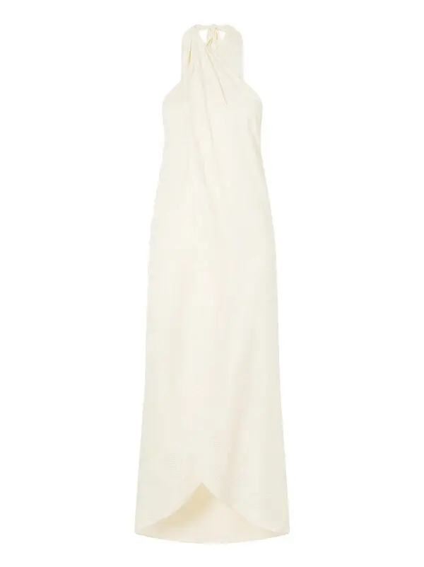 Johanna Ortiz Silent Water Satin-jacquard Tunic - Neutrals