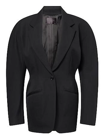 MUGLER Hourglass Tailored Wool Jacket - Black