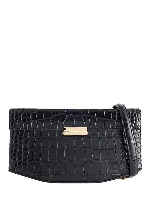 TOTEME Clip Mini Lizard-effect Leather Cross-body Bag - Brown