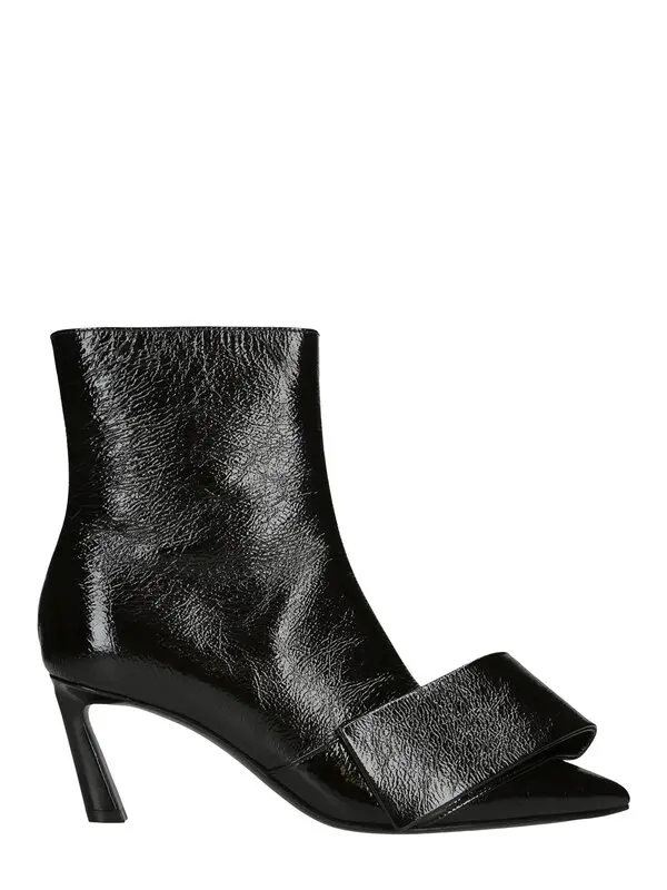 Givenchy Leather Twisted Ribbon Ankle Boots 65 - Black