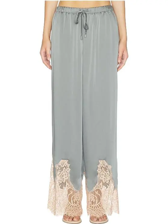 L'Agence Mirel Lace Trim Drawstring Pant In . Also - Olive