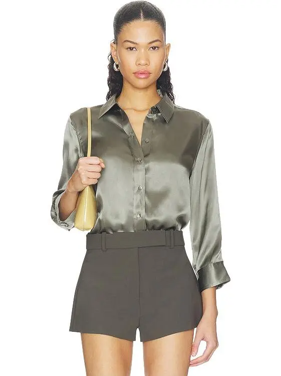L'Agence Dani 3/4 Sleeve Blouse In . Also - Olive