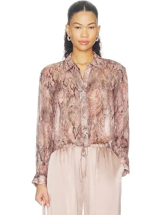 L'Agence Cosette Crop Hi Low Shirt In . Also - Multi