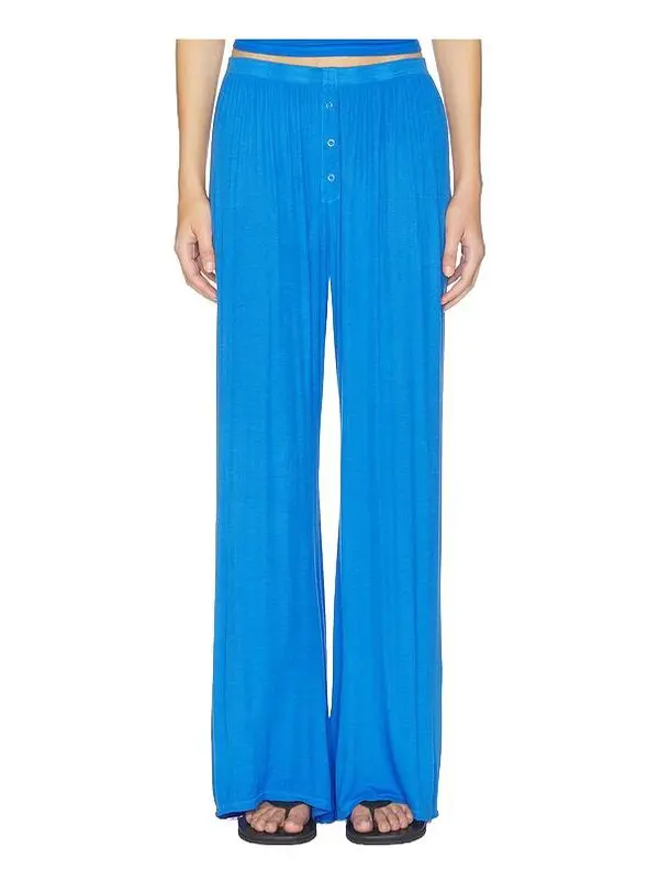 Michael Lauren Laguna Wide Leg Pant With Snaps In . Also - Blue