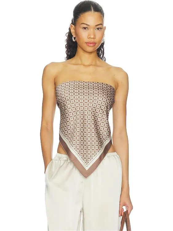SEROYA Hark Satin Top In . Also - Brown