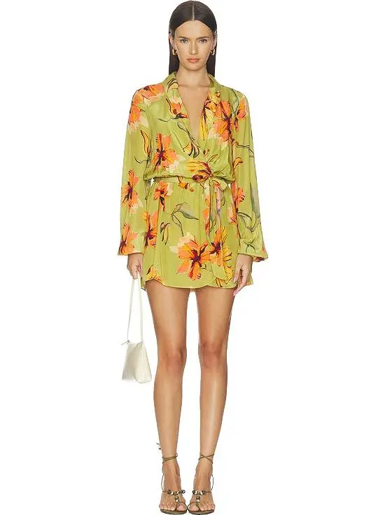 Rococo Sand Mini Dress With Detachable Belt In . Also - Olive