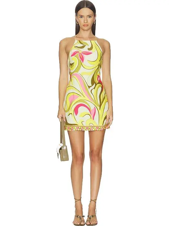 Rococo Sand Ruched Bias Mini Dress In . Also - Multi