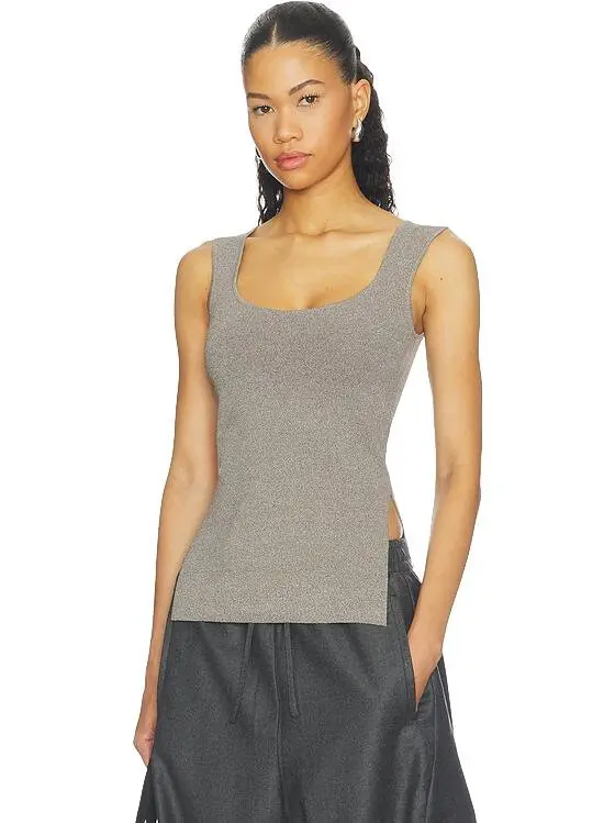 RÓHE Bustier Shaped Side Slit Top In . Also - Grey