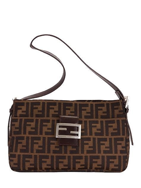 FWRD RENEW Fendi Zucca Shoulder Bag - Brown