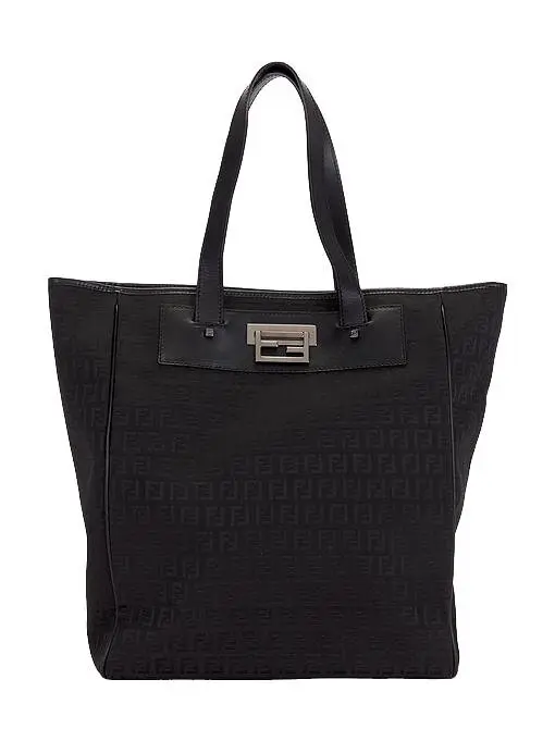 FWRD RENEW Fendi Zucchino Tote Bag - Black