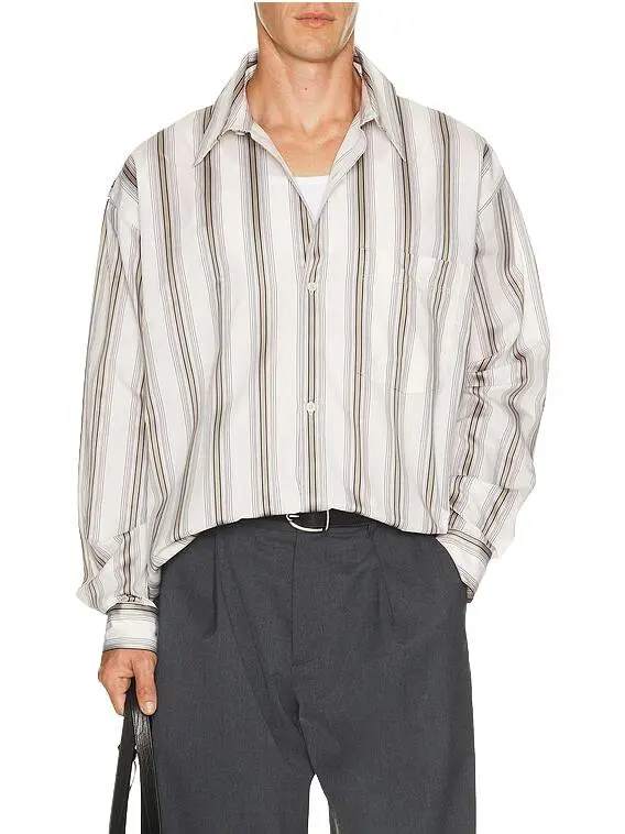 WON HUNDRED Maza Stripe Shirt In . Also - Grey