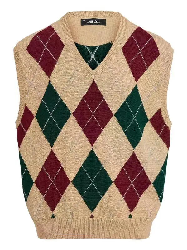 Rlx Ralph Lauren Big Fit Argyle Sweater Vest - Neutrals