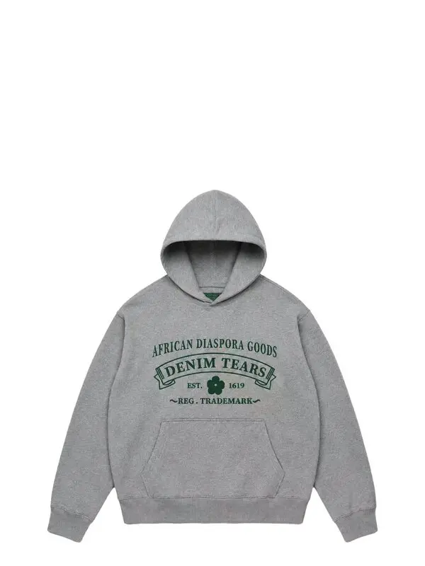 DENIM TEARS Adg Logo-print Hoodie - Grey