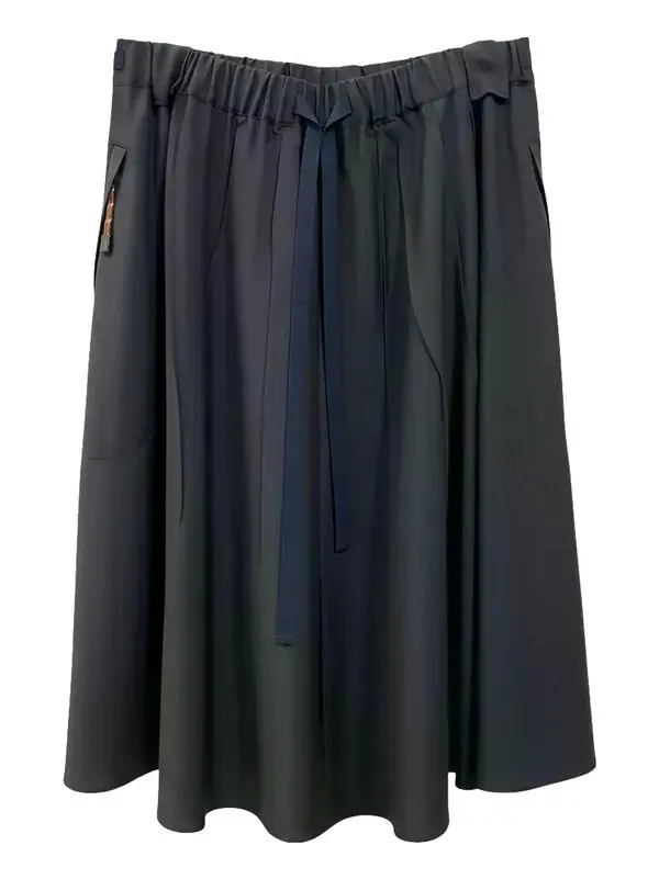 Prada Drawstring-fastening A-line Midi Skirt - Grey