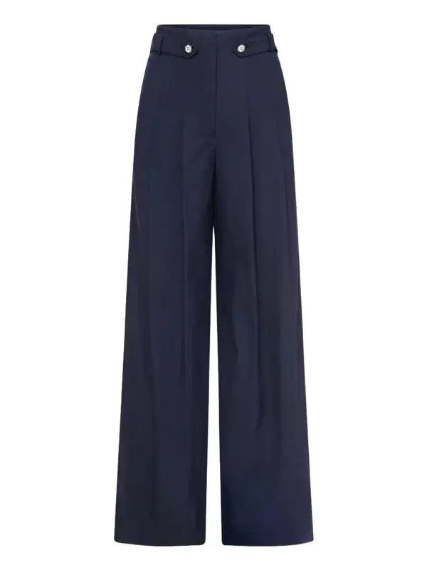 Veronica Beard Pleated Wide-leg Trousers - Blue