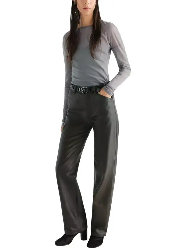 LEMAIRE Long-sleeve Ballerina-style Top In Mesh Jersey - Grey