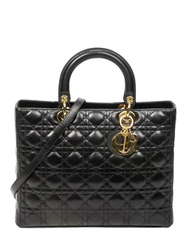 Dior Lady Cannage Tote Bag - Black
