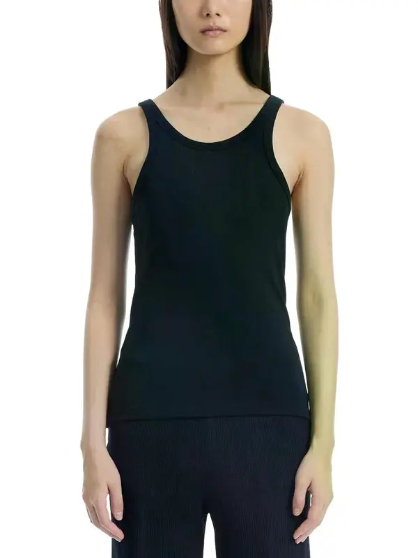 DETERM; Ribbed Open-back Tank Top - Black