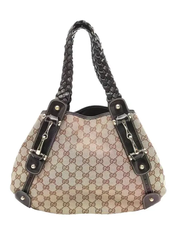 Gucci 2000-2015 Gg Canvas Horsebit Pelham Shoulder Bag - Neutrals