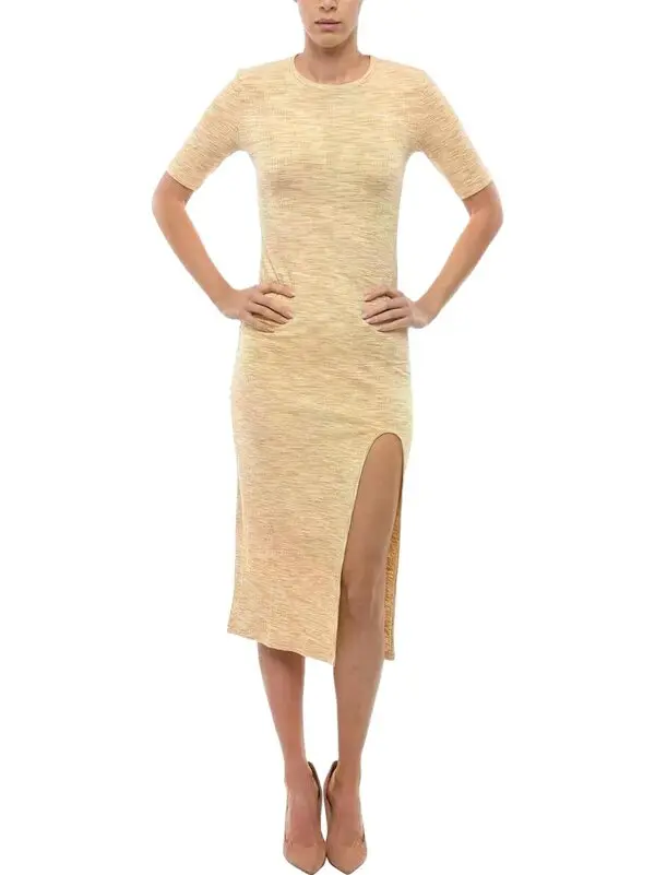 SAMSOE SAMSOE Front-slit Midi Dress - Neutrals