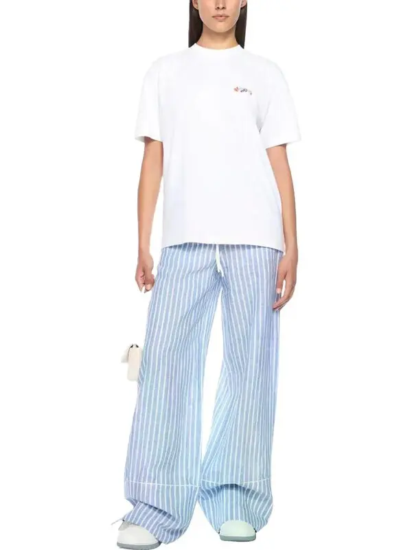Off-White Striped Long Trousers - Blue