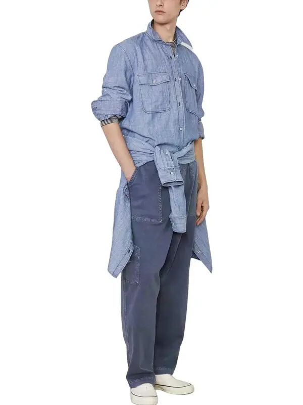 Officine Générale Button-up Chest-pocket Shirt - Blue